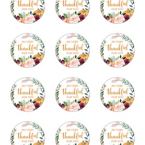 Thanksgiving Tags Gift Tags So Very Thankful For You Thank You | Etsy