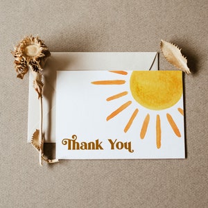 Sun Thank You Card Trip Around the Sun Birthday Here Comes the Sun Boho ...