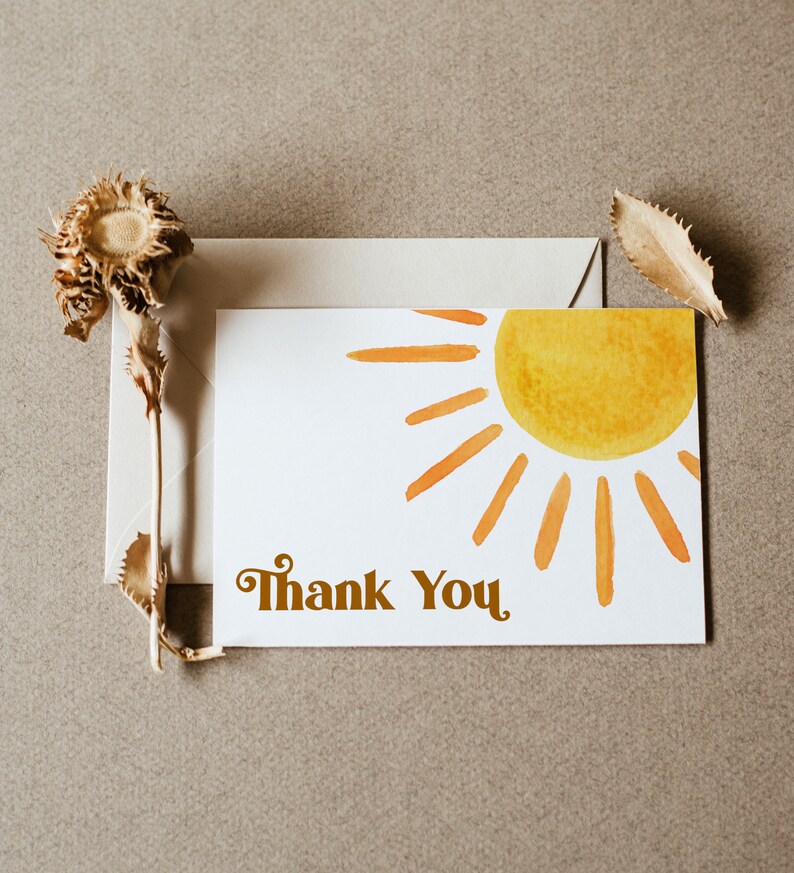 Sun Thank You Card Trip Around the Sun Birthday Here Comes the - Etsy