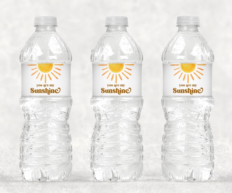 Sun Water Bottle Label Sun Baby Shower You Are My Sunshine - Etsy