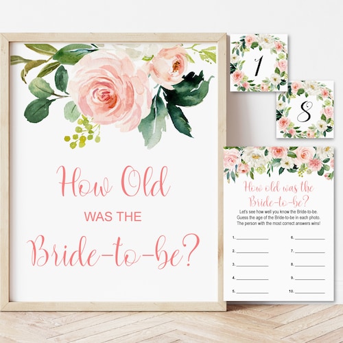 How Old Was the Bride Guess the Bride's Age Game How - Etsy