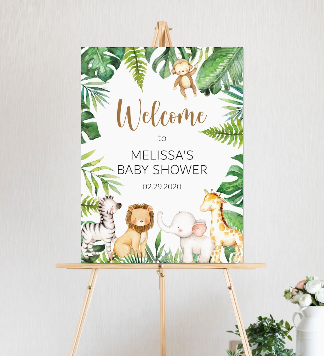 CUSTOM Jungle Welcome Sign Safari Welcome Sign Baby Shower - Etsy