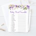 Purple Baby Shower Game Bundle Games Printable Baby Shower - Etsy