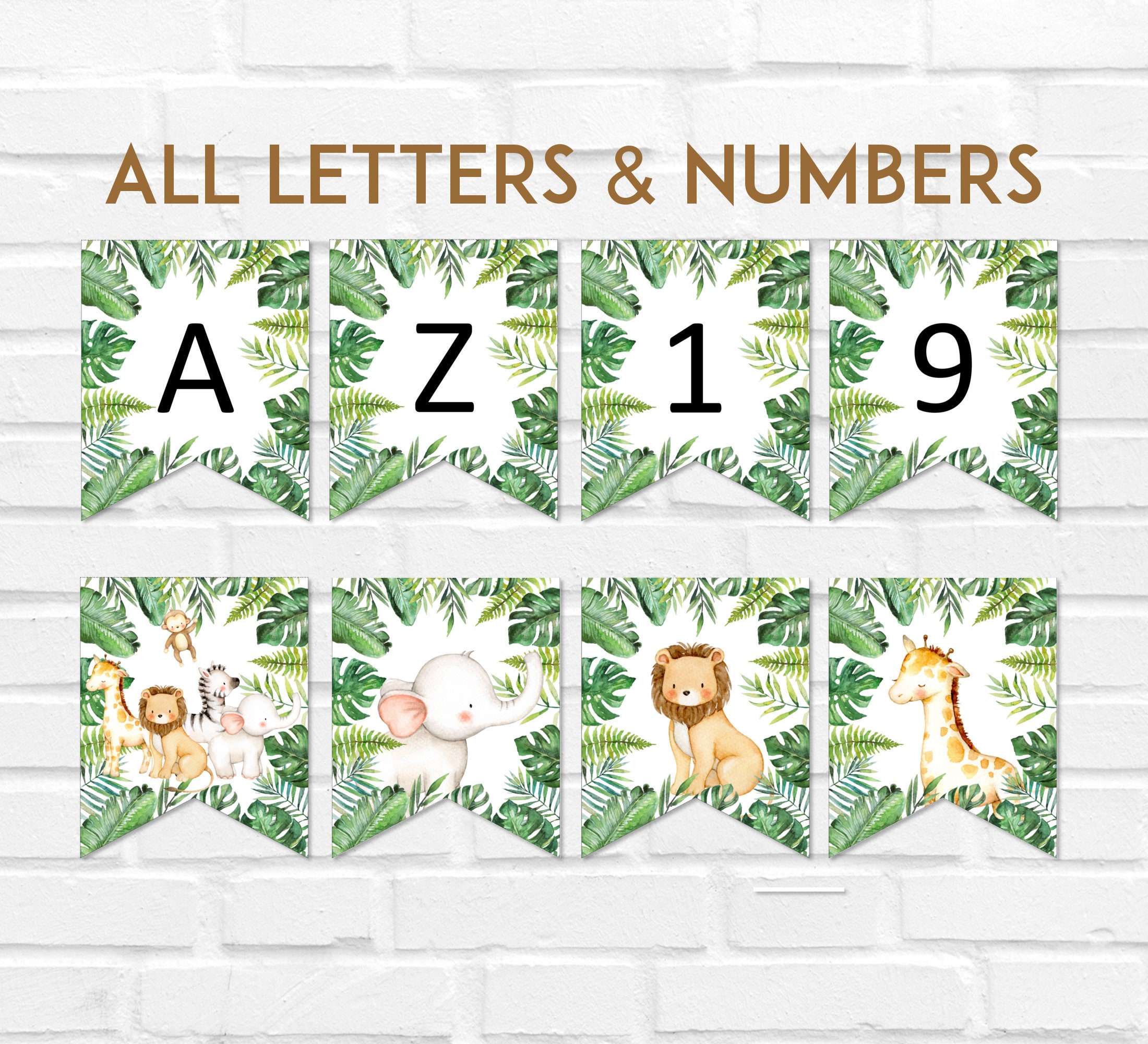 Jungle Safari Animals Banner Jungle Baby Shower Banner | Etsy