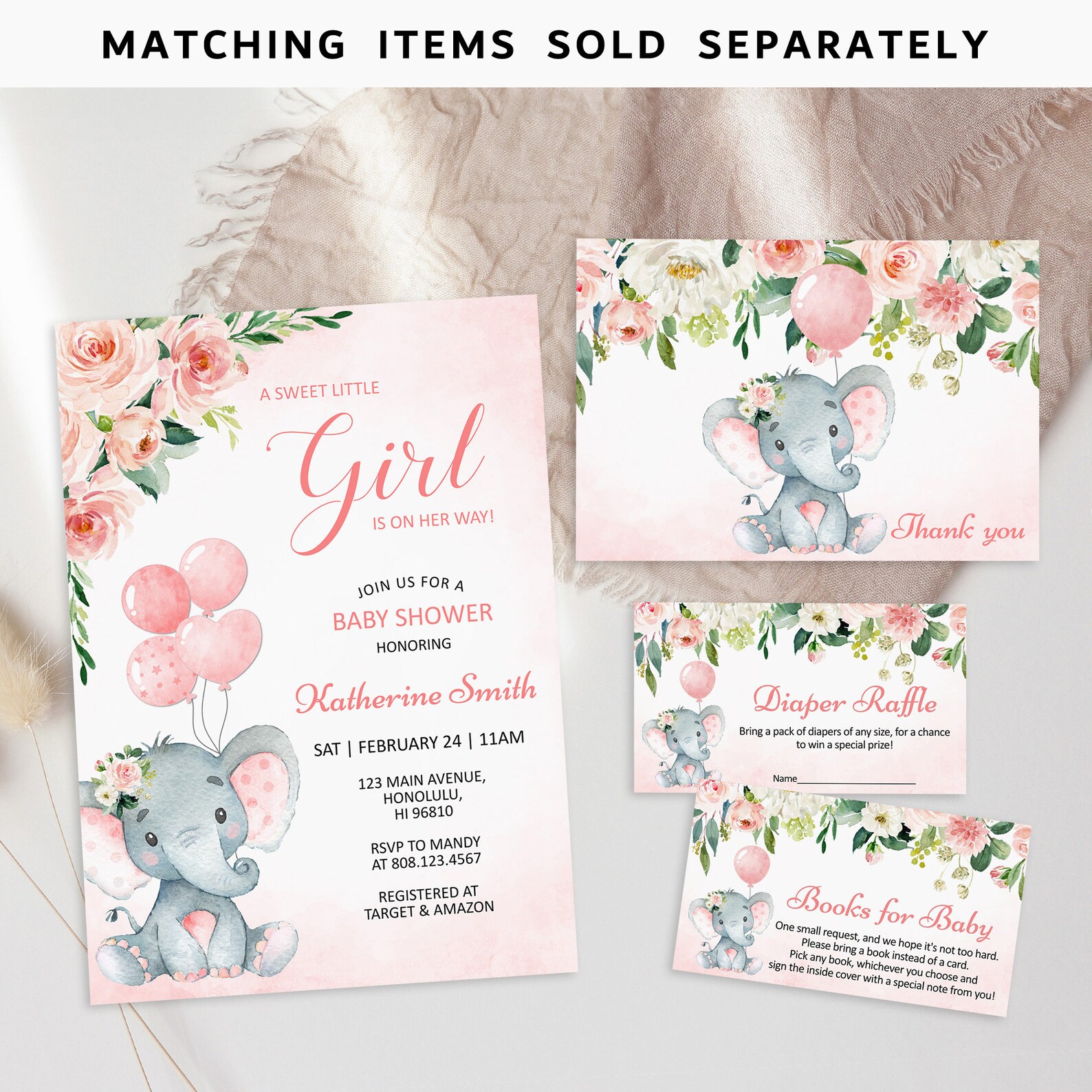 Editable Pink Elephant Candy Bar Wrapper Chocolate Label Girl Elephant ...