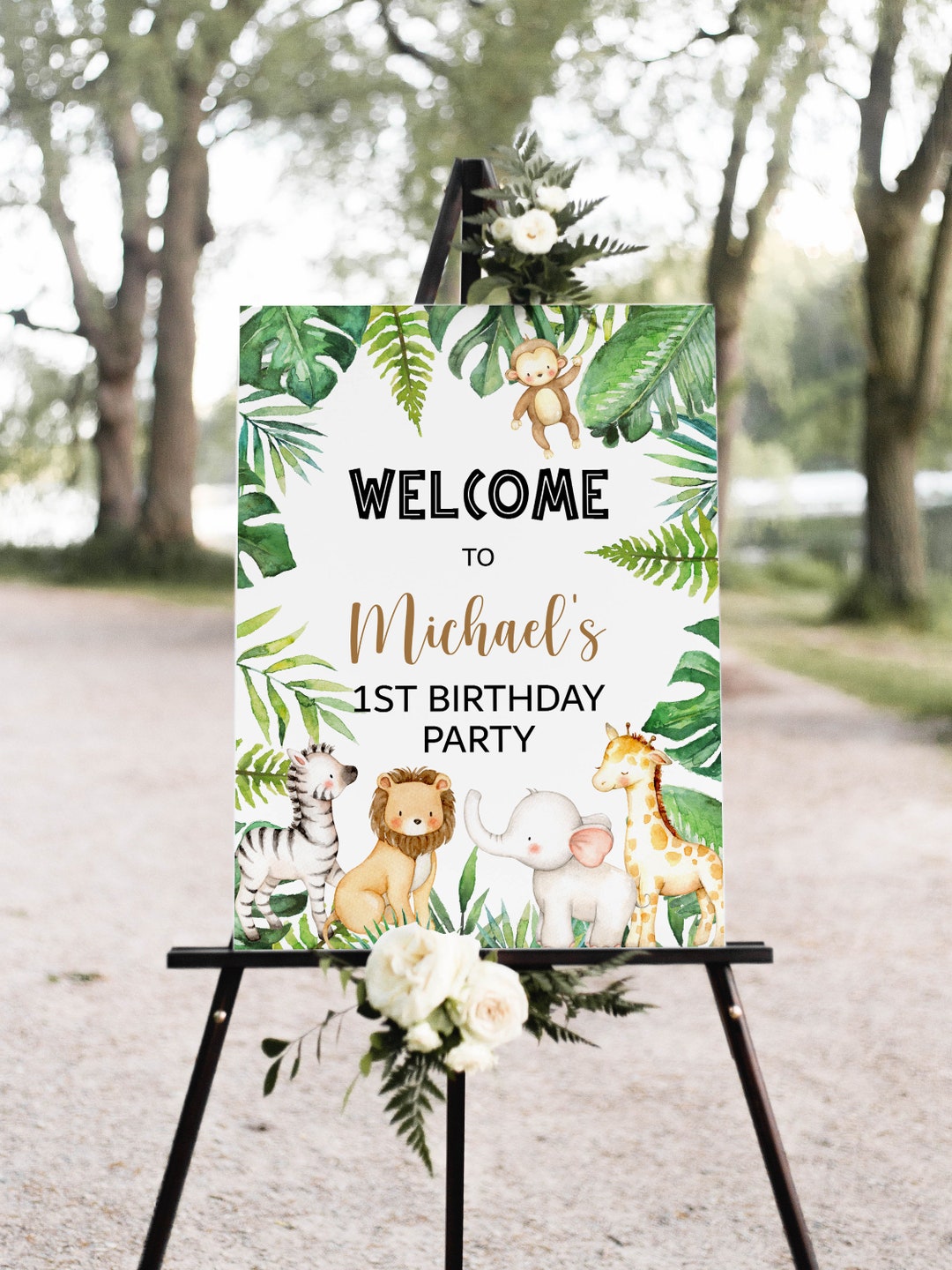 CUSTOM Safari Welcome Sign Jungle Welcome Sign Safari Animals Birthday ...