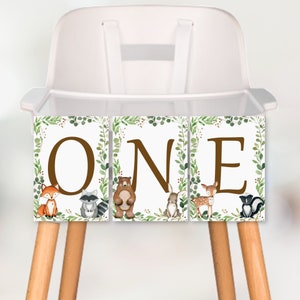 Woodland High Chair Banner Woodland First Birthday One Banner Boy ...