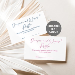 Editable Diaper and Wipes Raffle Baby Shower Game Raffle Ticket and ...