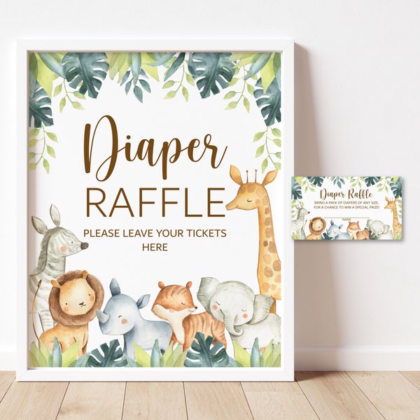 Safari Diaper Raffle - Etsy