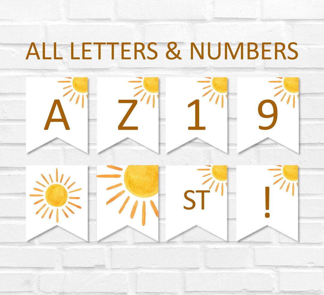 Sun Banner Here Comes the Sun Baby Shower Banner Sun Birthday - Etsy