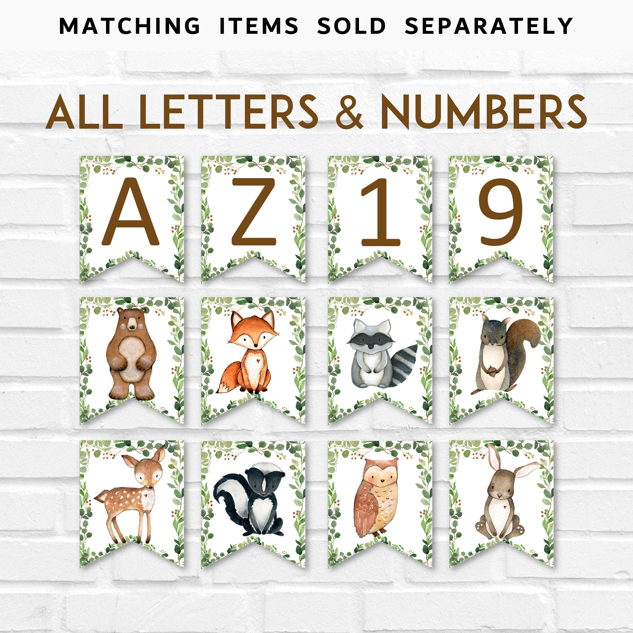 Editable Woodland Animals Thank You Tags Stickers Greenery Woodland ...