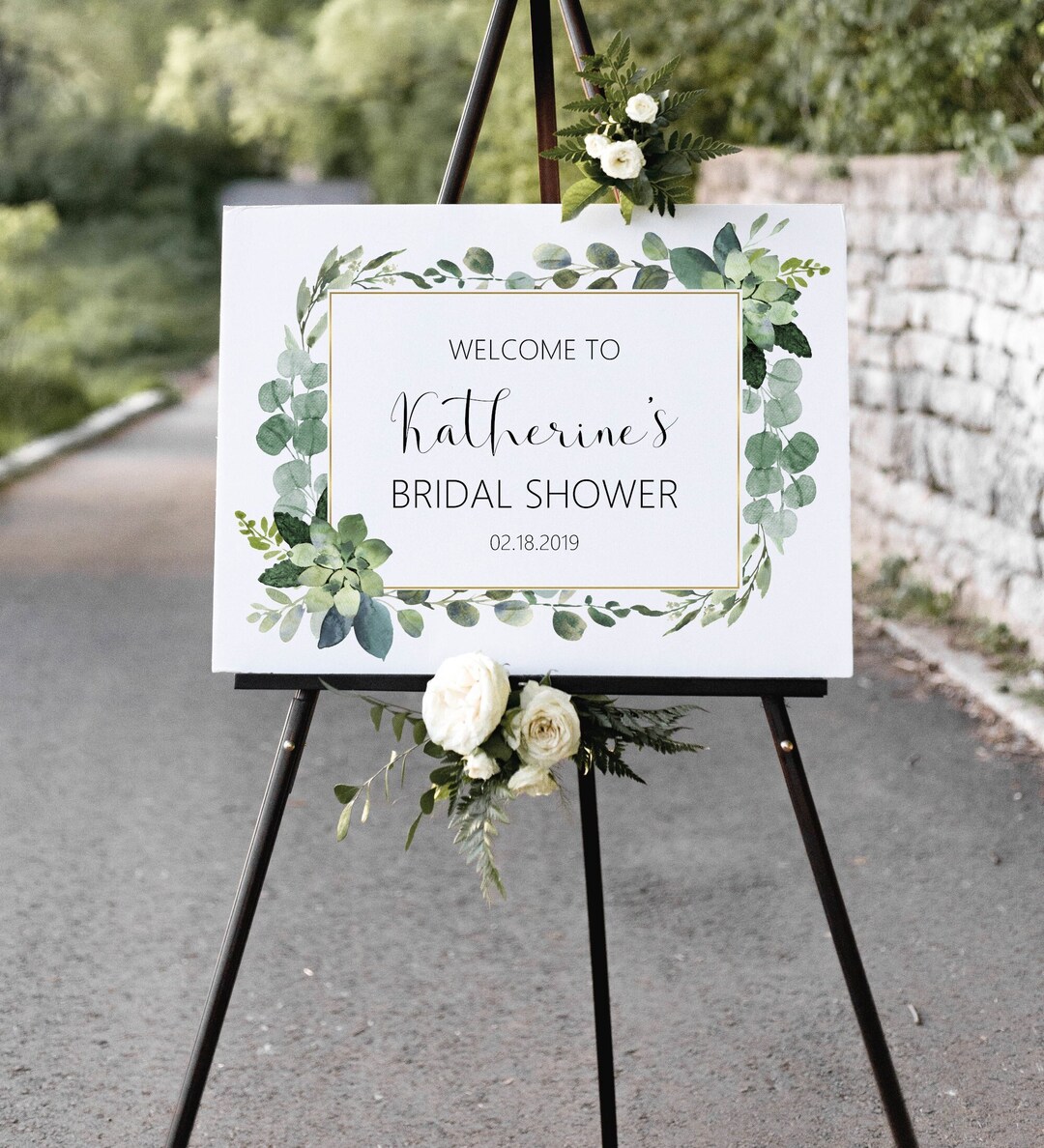 CUSTOM Succulent Greenery Welcome Sign Bridal Shower Welcome - Etsy