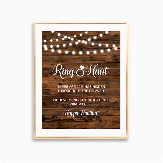 Ring Hunt Game Rustic Bridal Shower Game Printable Scavenger Hunt Find ...