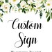 Greenery Floral Custom Sign Customized Text Table Sign - Etsy