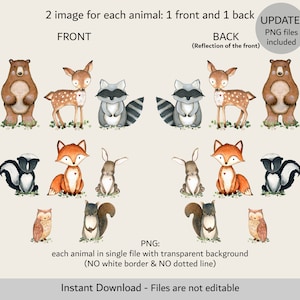 PRINTABLE Woodland Animals Centerpieces Woodland Cutouts Woodland Cake ...