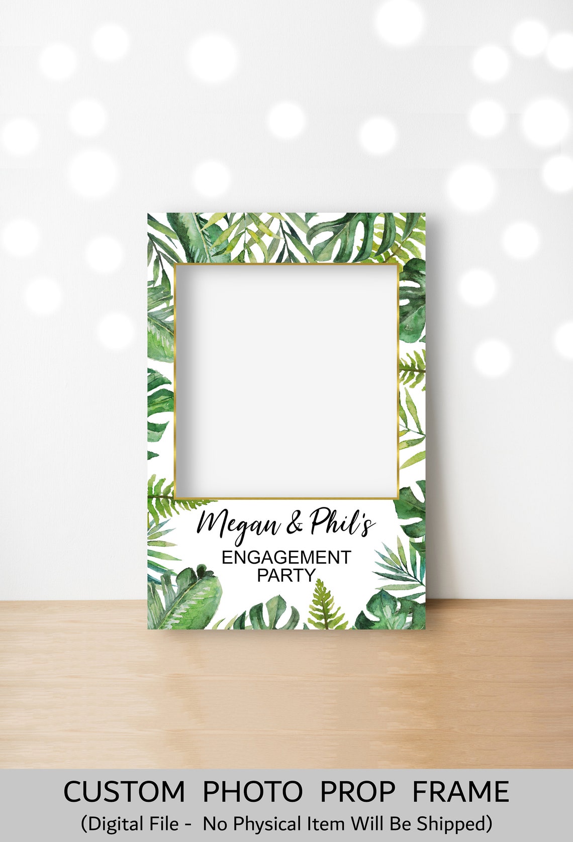 CUSTOM Hawaiian Theme Photo Prop Frame Printable Engagement | Etsy