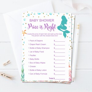 Mermaid Baby Shower Games Bundle Printable Under the Sea Baby Shower ...