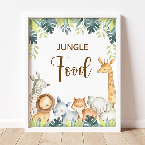 Editable Jungle Custom Sign PRINTABLE Jungle Animals Wild - Etsy