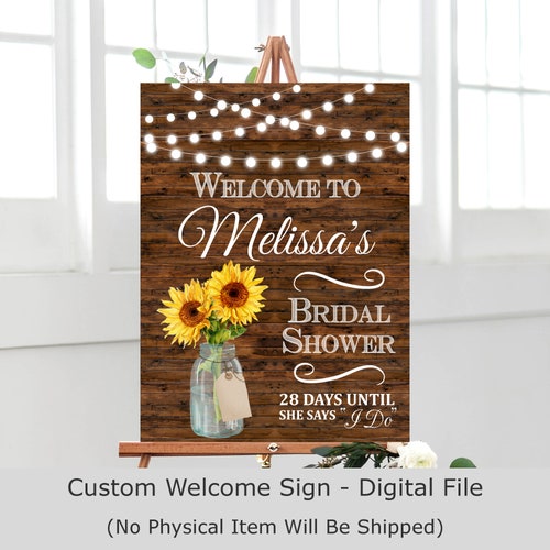 Bridal Shower Welcome Sign Rustic Wood Wedding Sign - Etsy