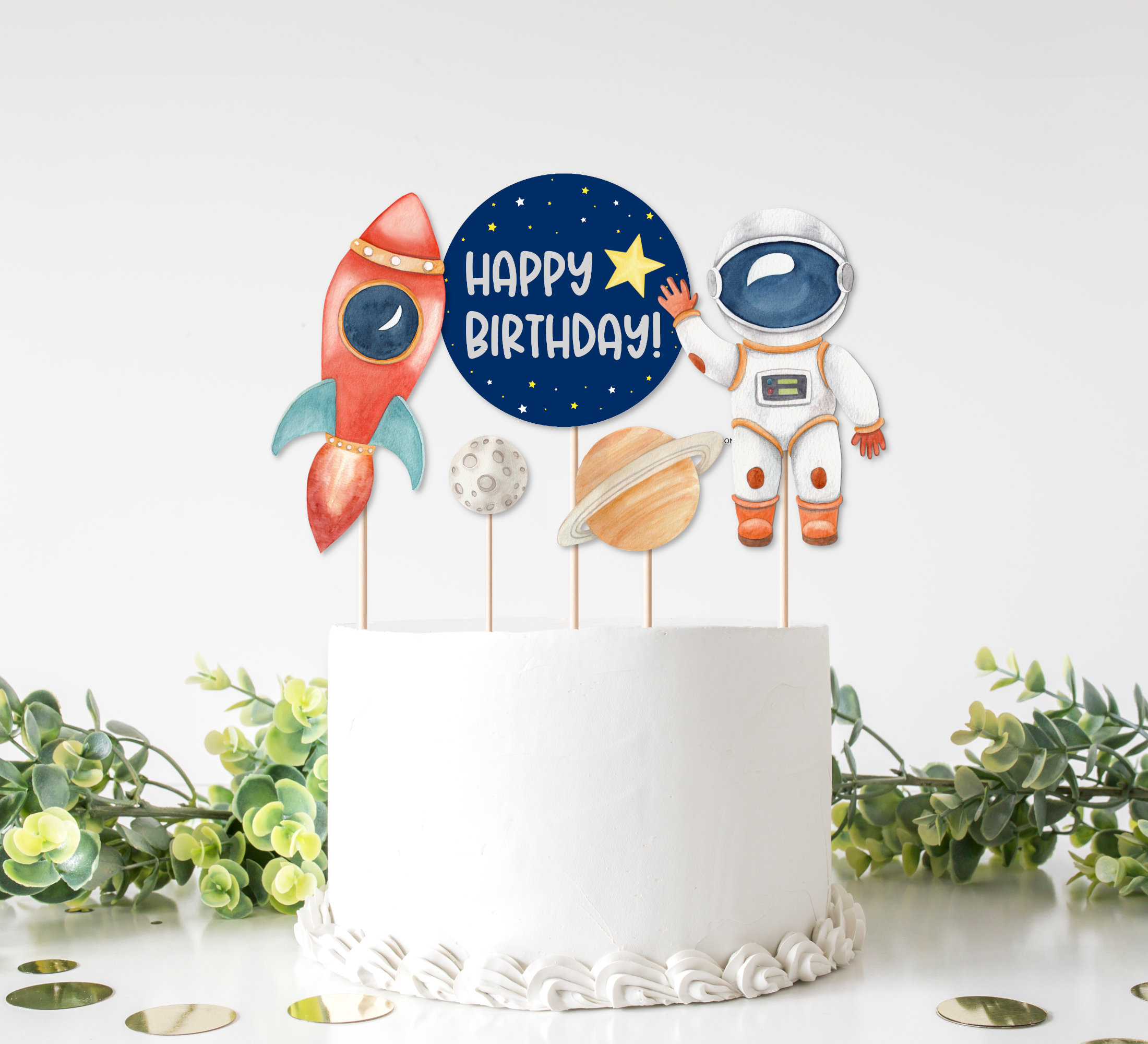 PRINTABLE Space Cake Topper Space Centerpieces Outer Space - Etsy Australia