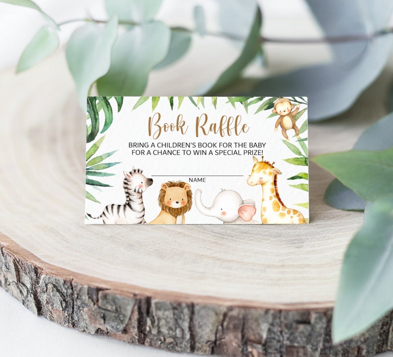 Book Raffle Tickets and Sign Jungle Baby Shower Game Jungle - Etsy