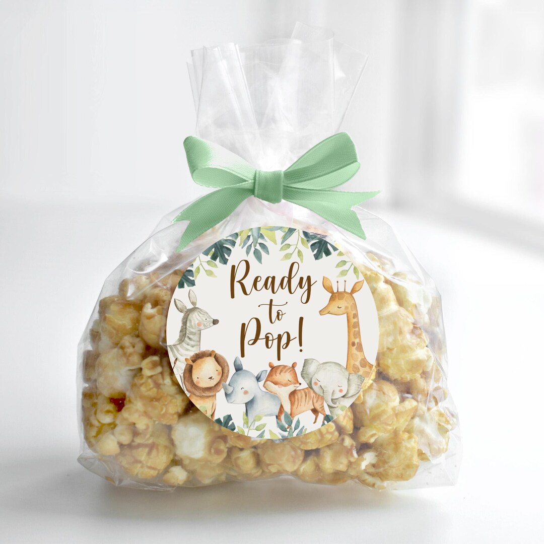 Ready to Pop Stickers Jungle Baby Shower Jungle Animals Safari Baby ...