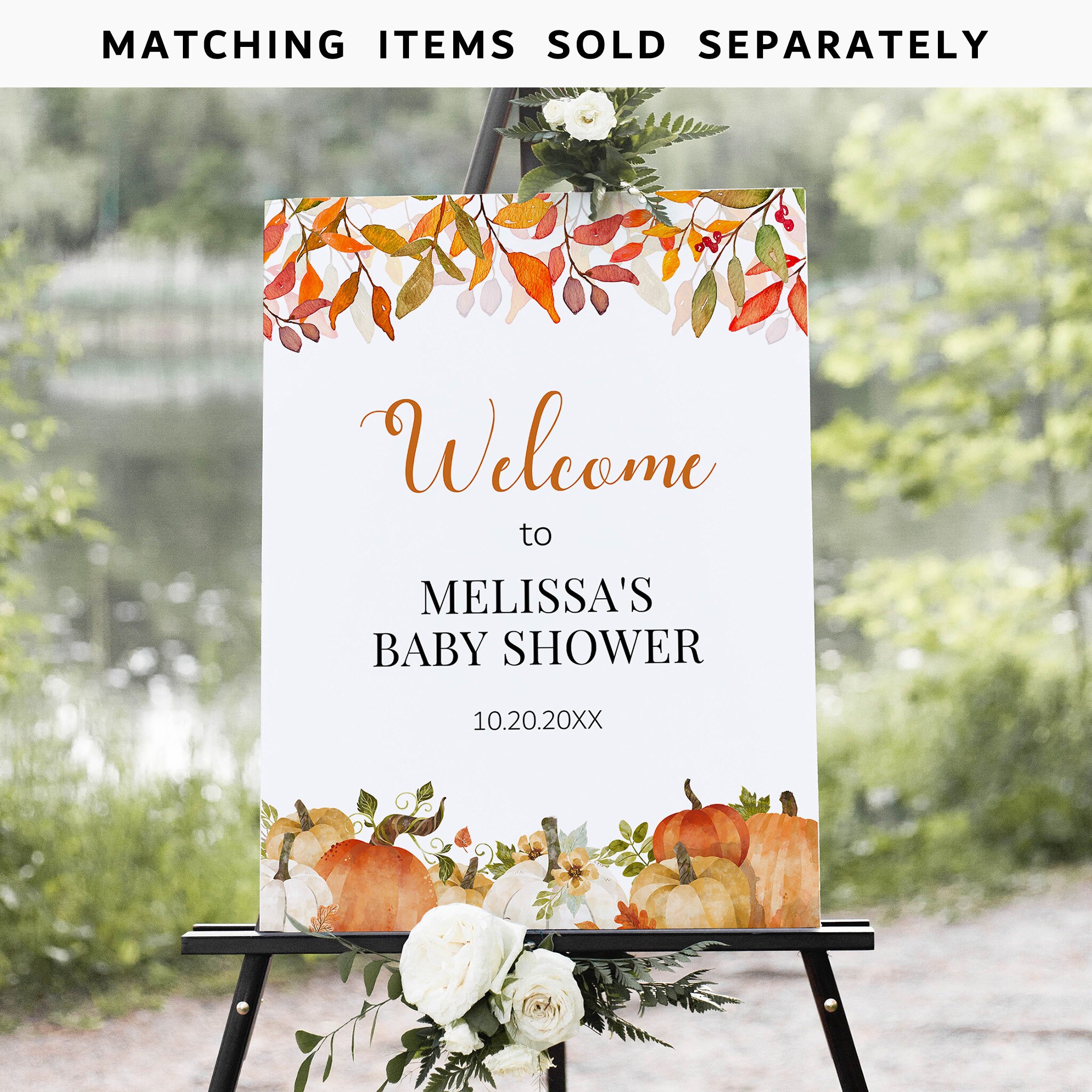 Editable Fall Pumpkin Custom Sign Fall Baby Shower Sign Birthday Bridal ...
