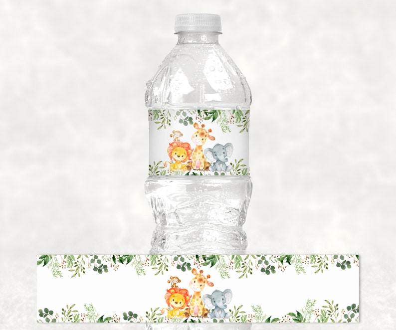 Jungle Animals Water Bottle Labels Jungle Baby Shower Safari | Etsy