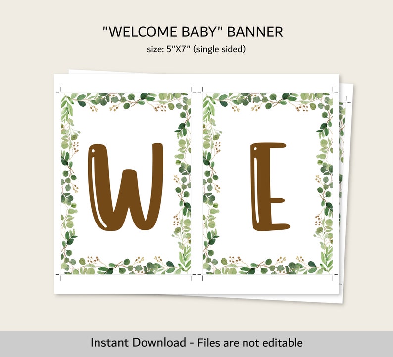 PRINTABLE Woodland Baby Shower Banner Welcome Baby Banner Woodland ...