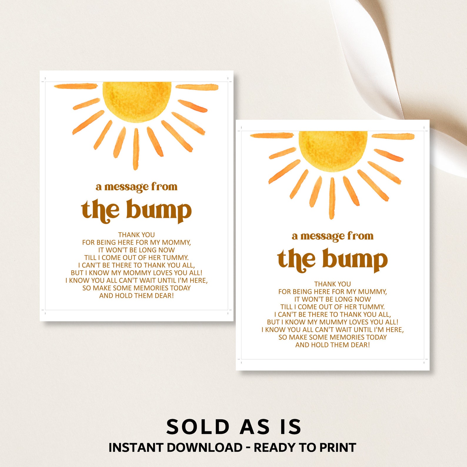 Sun Baby Shower Message From the Bump Sign Boho Sunshine Baby Shower ...