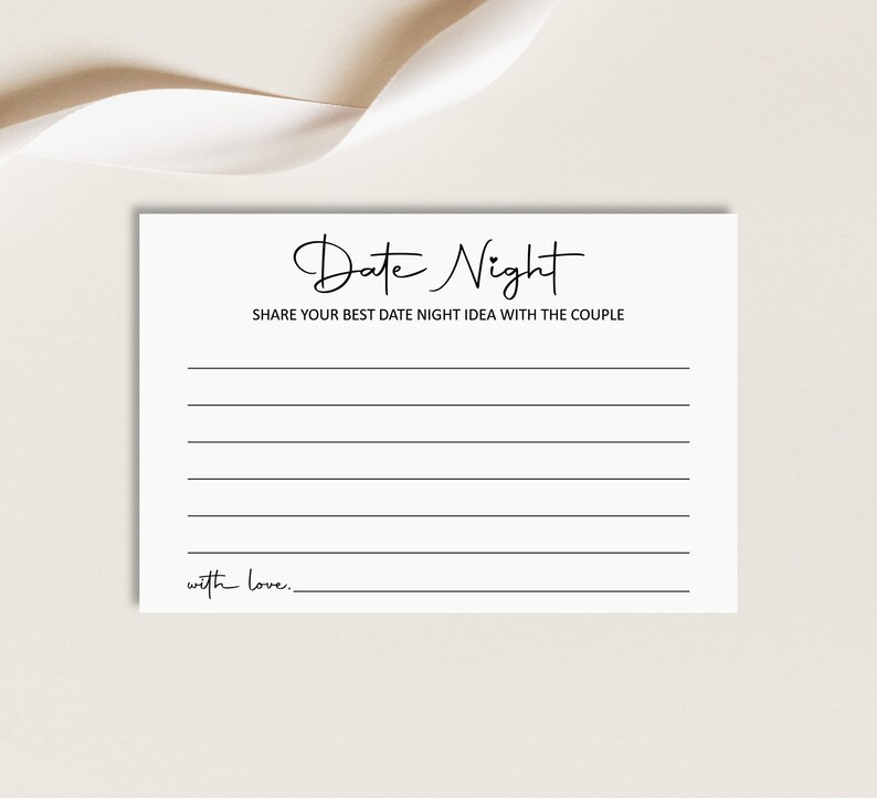 Date Night Cards and Sign Printable Kraft Minimalist Couple - Etsy