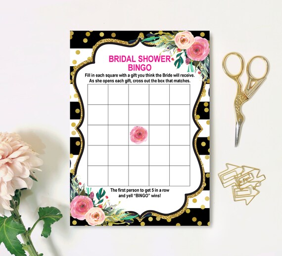 Bridal Shower Bingo Cards Bridal Shower Game Printable Blank Bingo ...