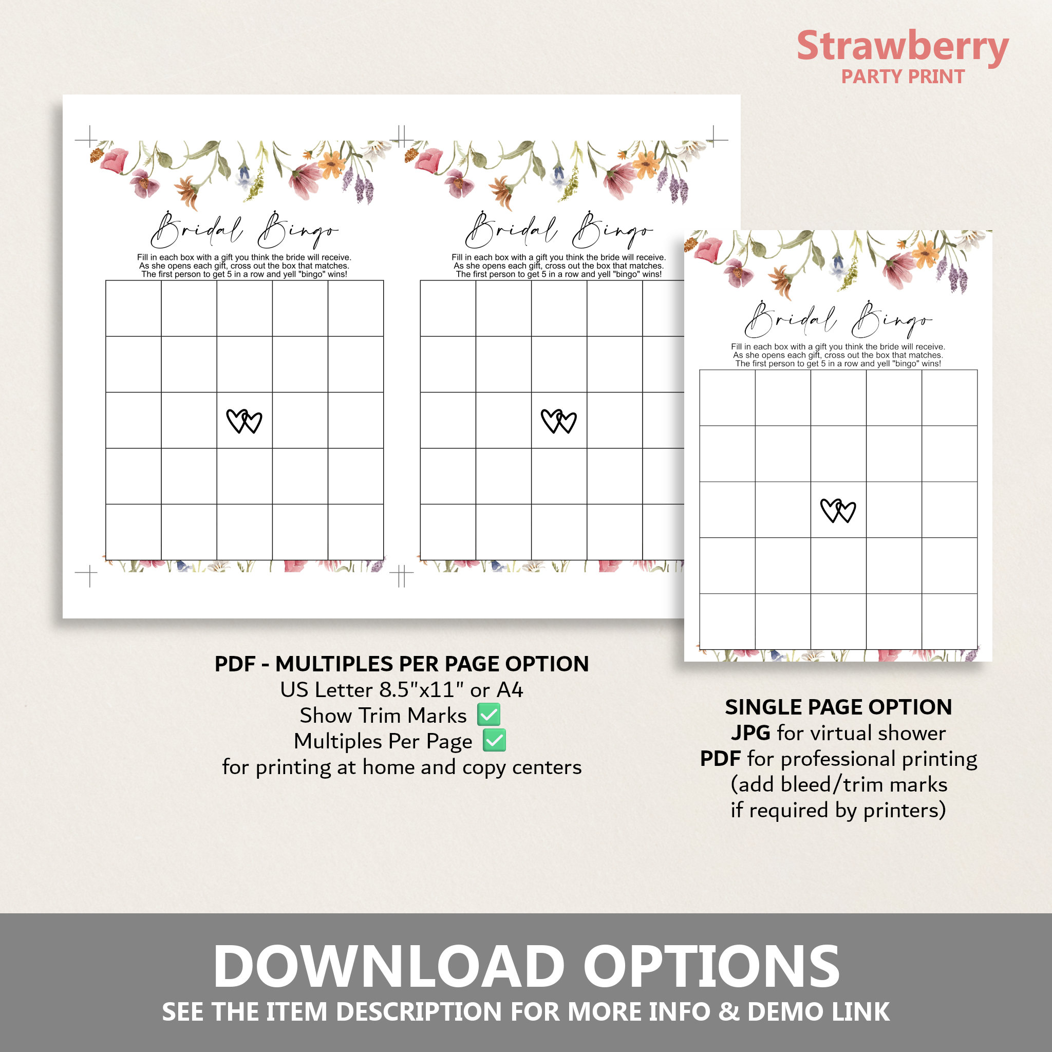 Editable Wildflower Bridal Shower Game Bundle Wedding Shower Games ...