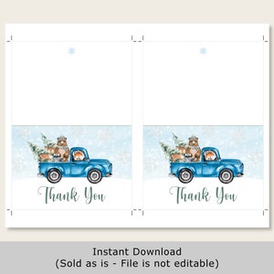 Woodland Animals Thank You Cards Winter Woodland Baby Shower Woodland ...