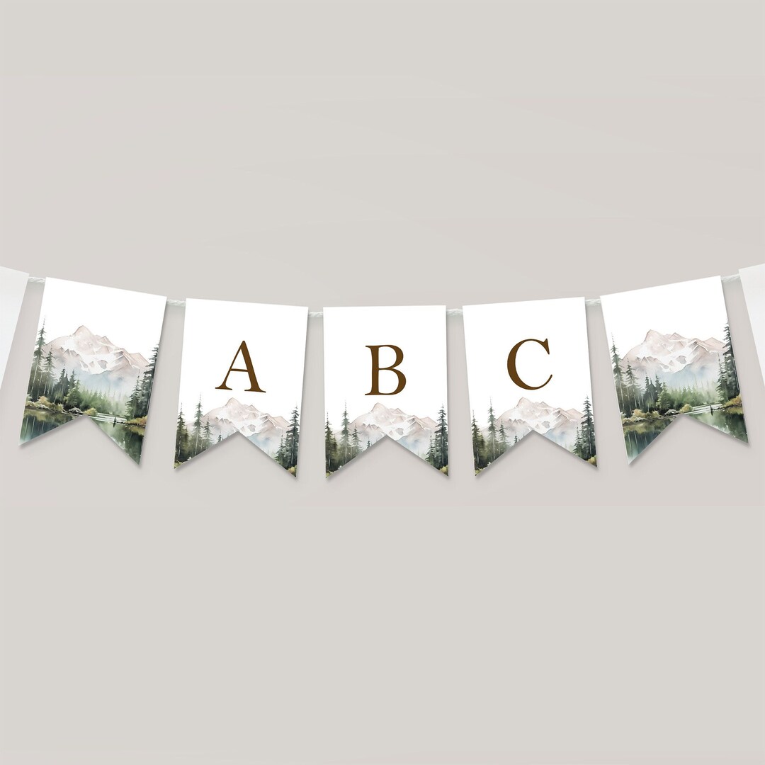 Editable Forest Mountain Banner Template Custom Banner Adventure ...