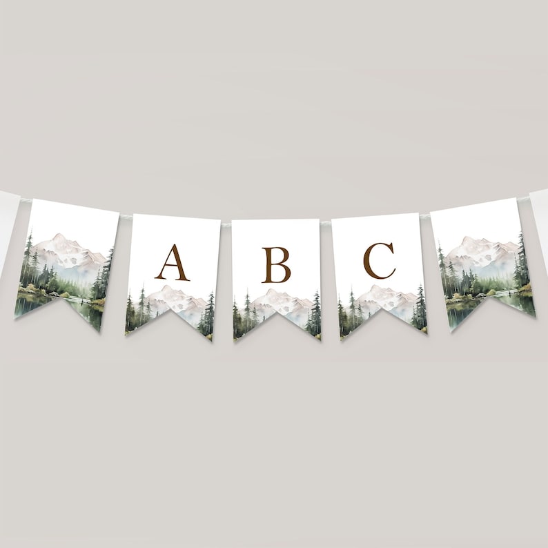Editable Forest Mountain Banner Template Custom Banner Adventure ...