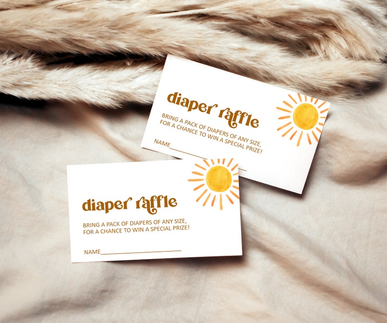 Sun Baby Shower Diaper Raffle Tickets & Sign Here Comes the - Etsy