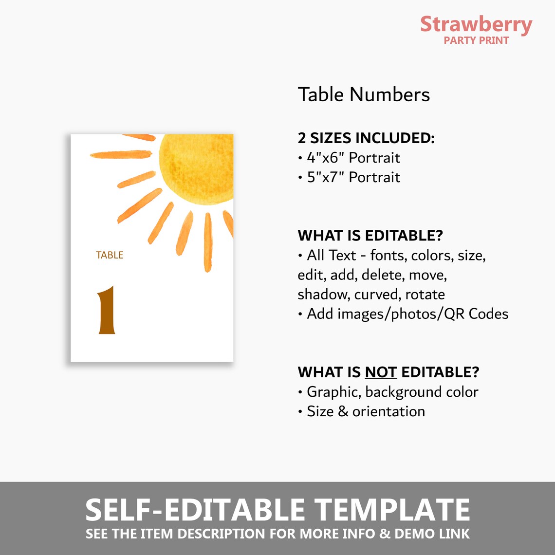 Editable Sun Table Numbers Sun Baby Shower First Trip Around Sun ...