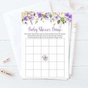 Purple Baby Shower Game Bundle Games Printable Baby Shower Games ...