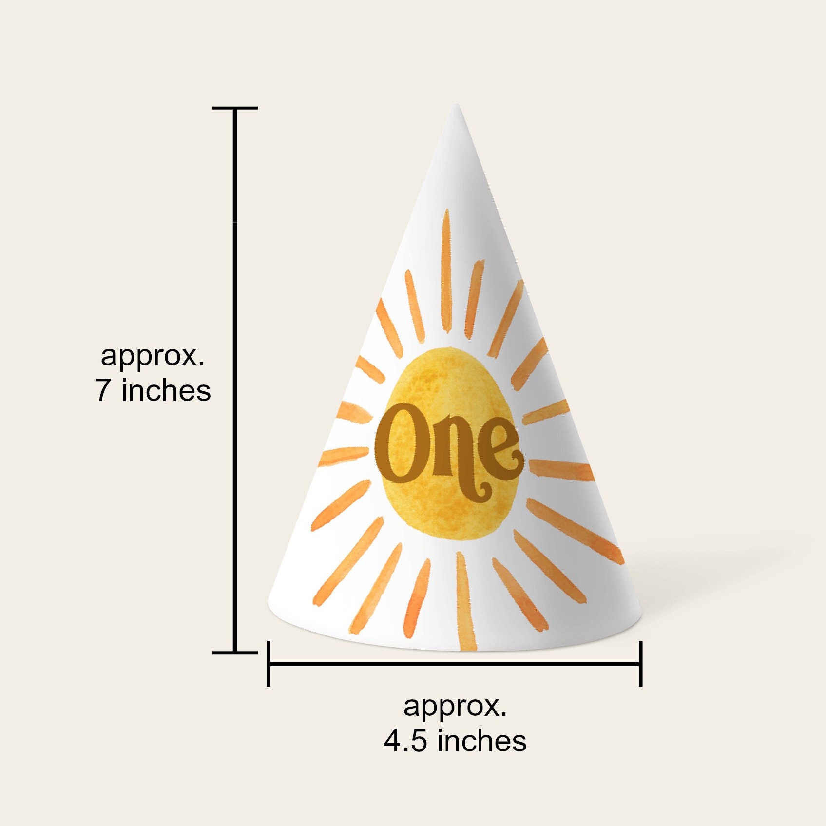 PRINTABLE Party Hats Sun Birthday, First Birthday Party Decorations ...