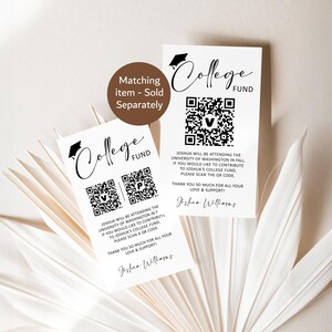 Editable College Fund Sign Graduation Venmo Sign Grad Money Gift QR ...