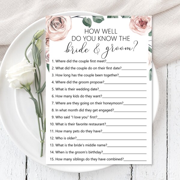 How Well Do You Know the Bride - Etsy