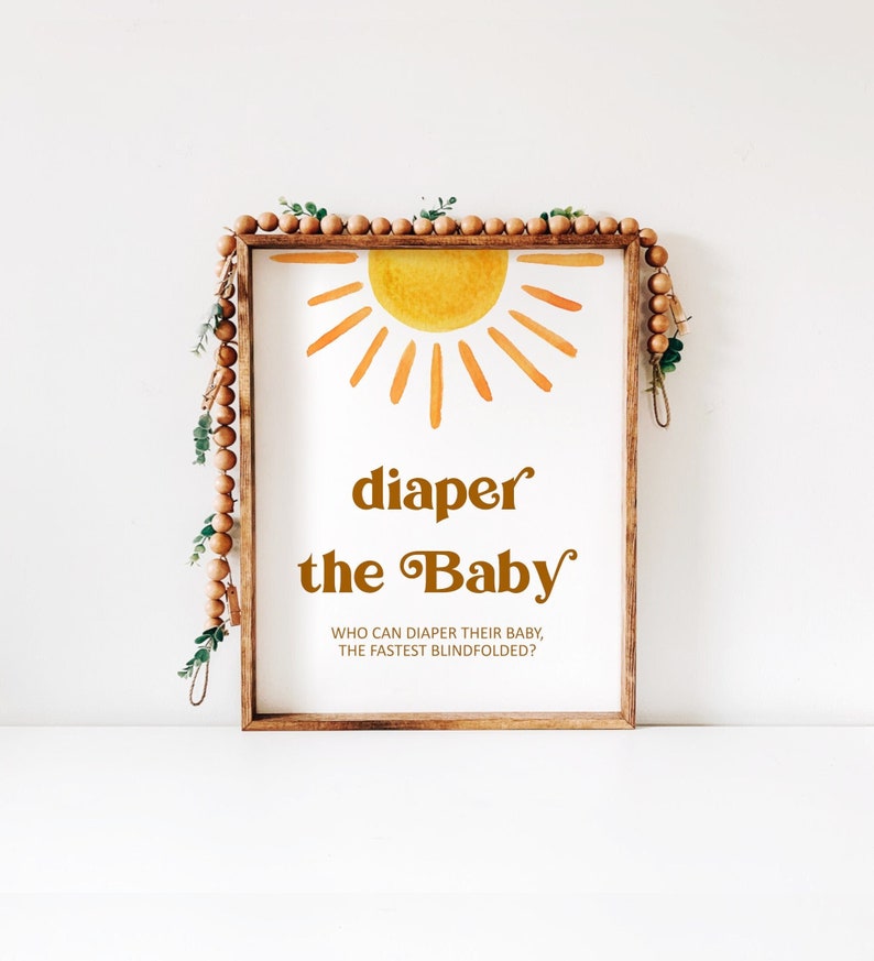 Sun Baby Shower Blindfolded Diaper Changing Game Here Comes the Sun You ...