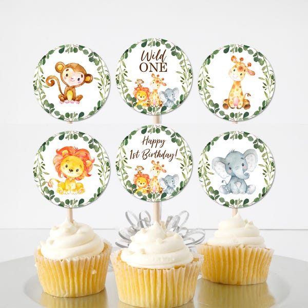 Wild One Cupcake Toppers - Etsy