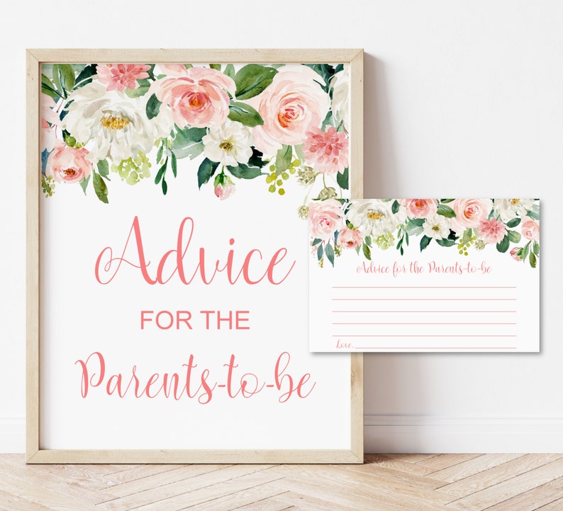 Baby Shower Advice for Parents to Be Advice Sign & Card - Etsy