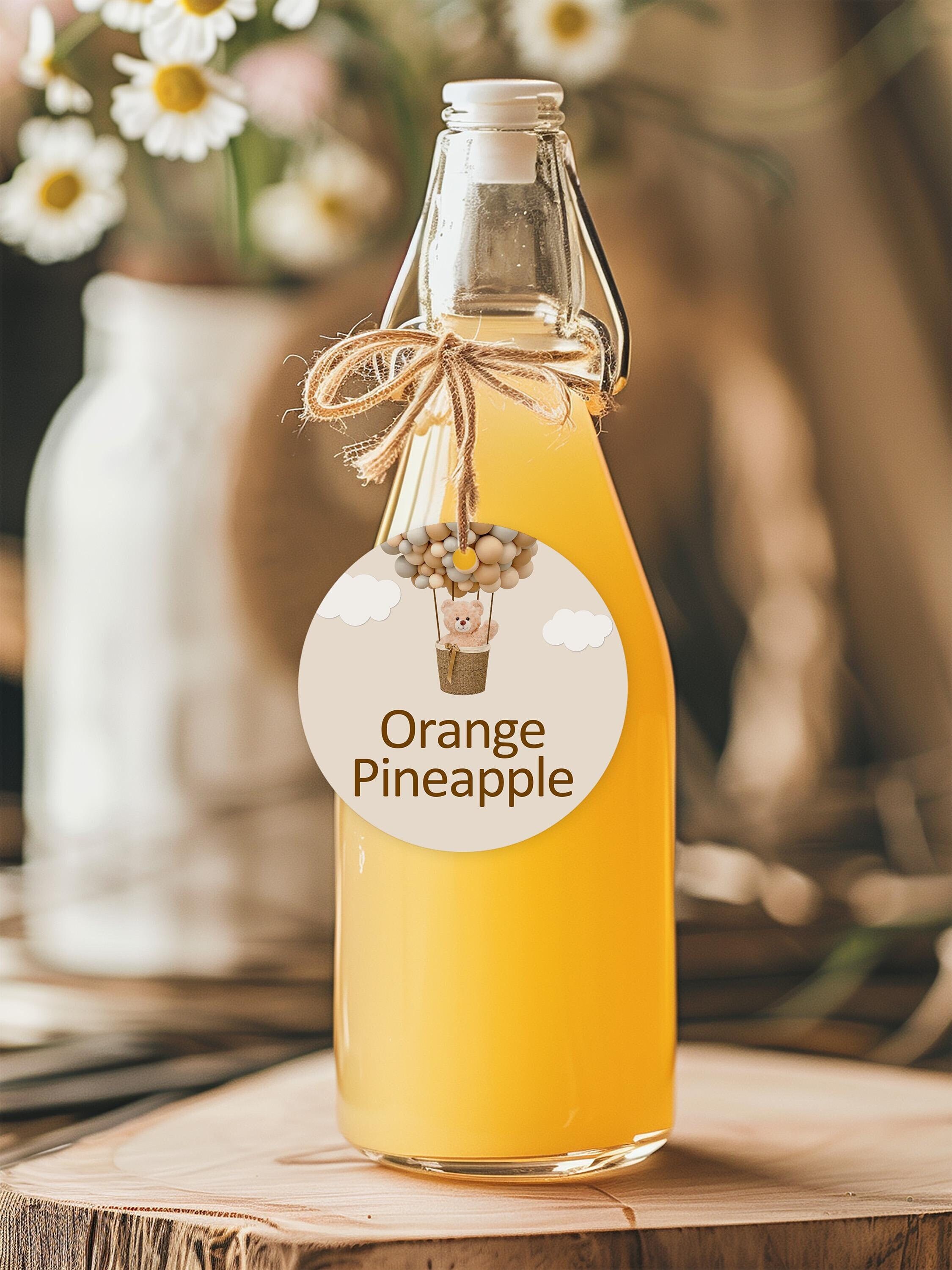 Teddy Bear Juice Tags We Can Bearly Wait Baby Shower Mom-osa Bar Drinks ...