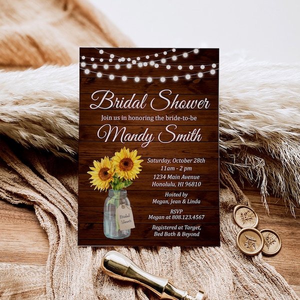Rustic Bridal Shower Invitation - Etsy