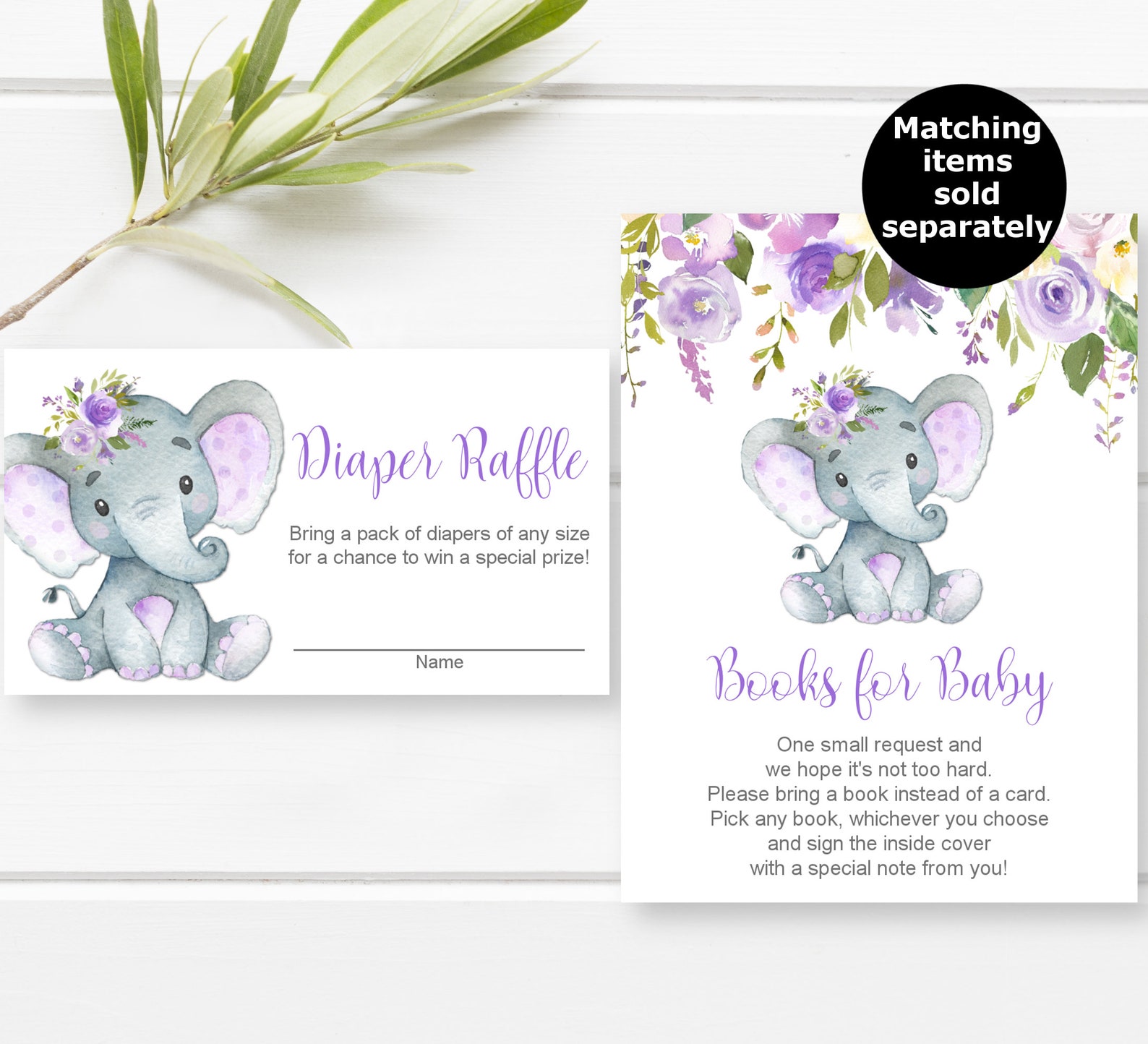 CUSTOM Purple Elephant Baby Shower Invitation Girl Little - Etsy