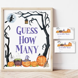 Halloween Guess How Many Game Halloween Baby Shower Game Bridal Shower ...