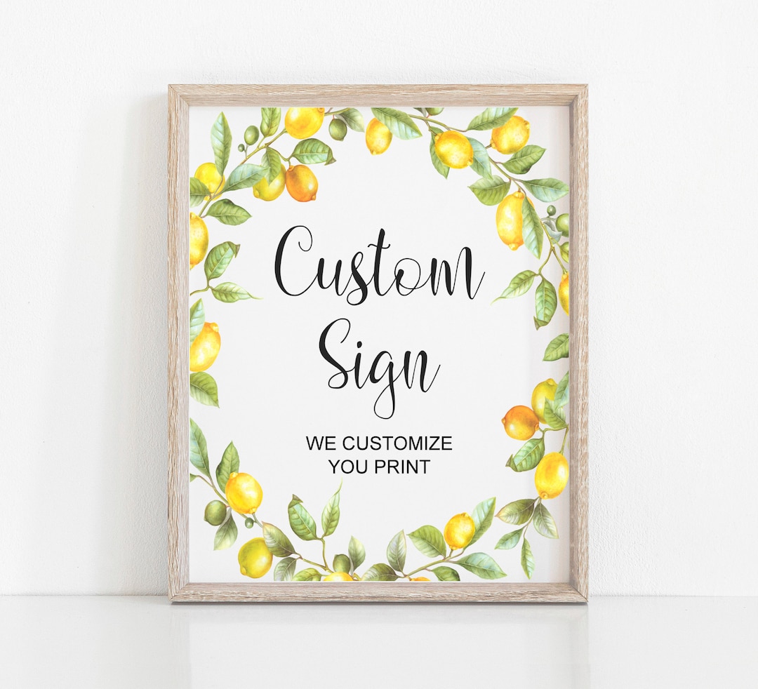 Custom Lemon Theme Table Sign Lemonade Summer Party Citrus Bridal ...